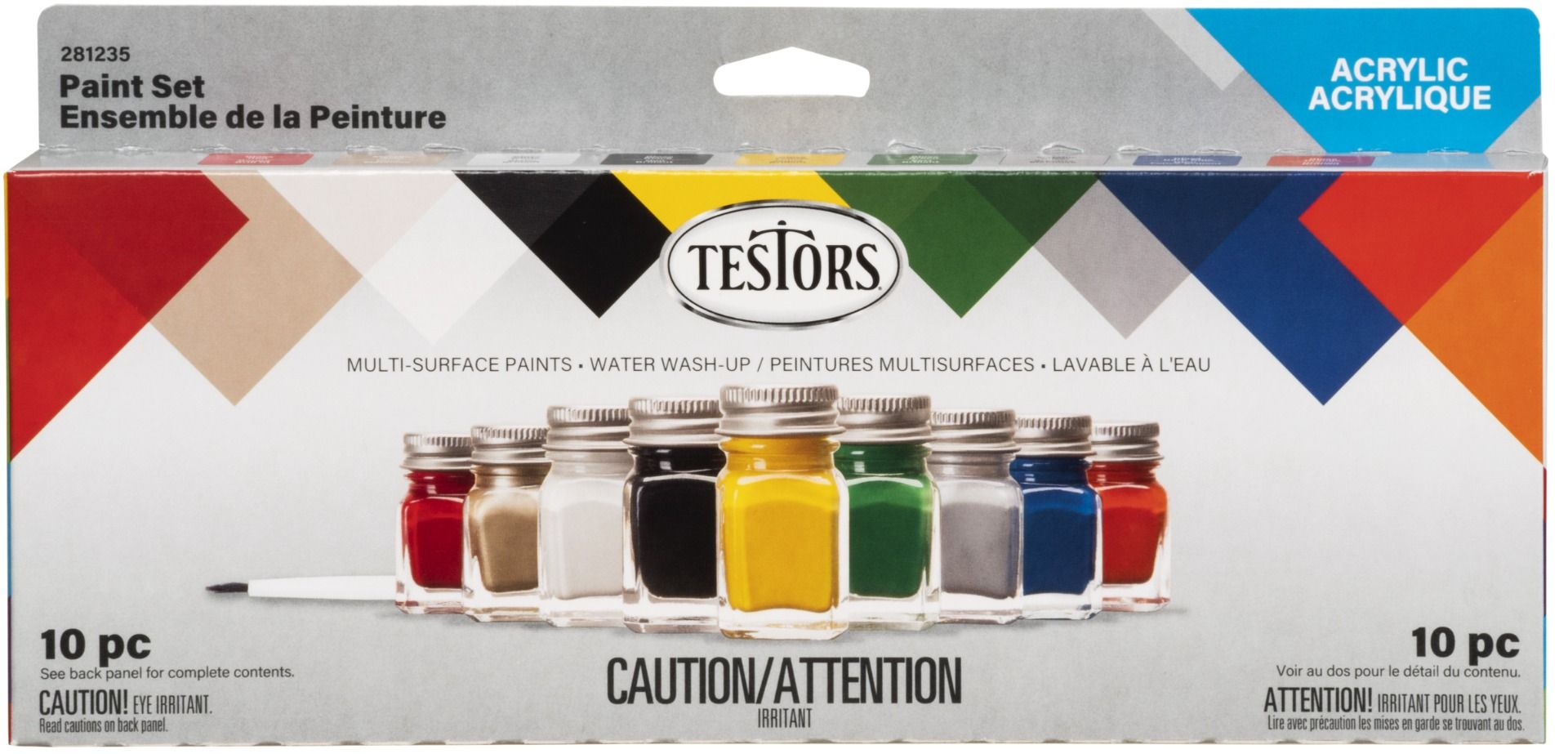 Testors Acrylic Paint Set – Non-Toxic, Fast-Drying Craft Kit