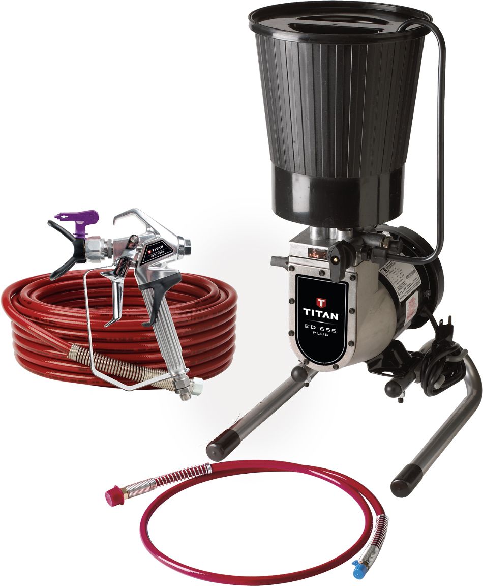 Titan 0508090 ED655 Plus Airless Fine Finish Sprayer with RX-80 2F Gun ...
