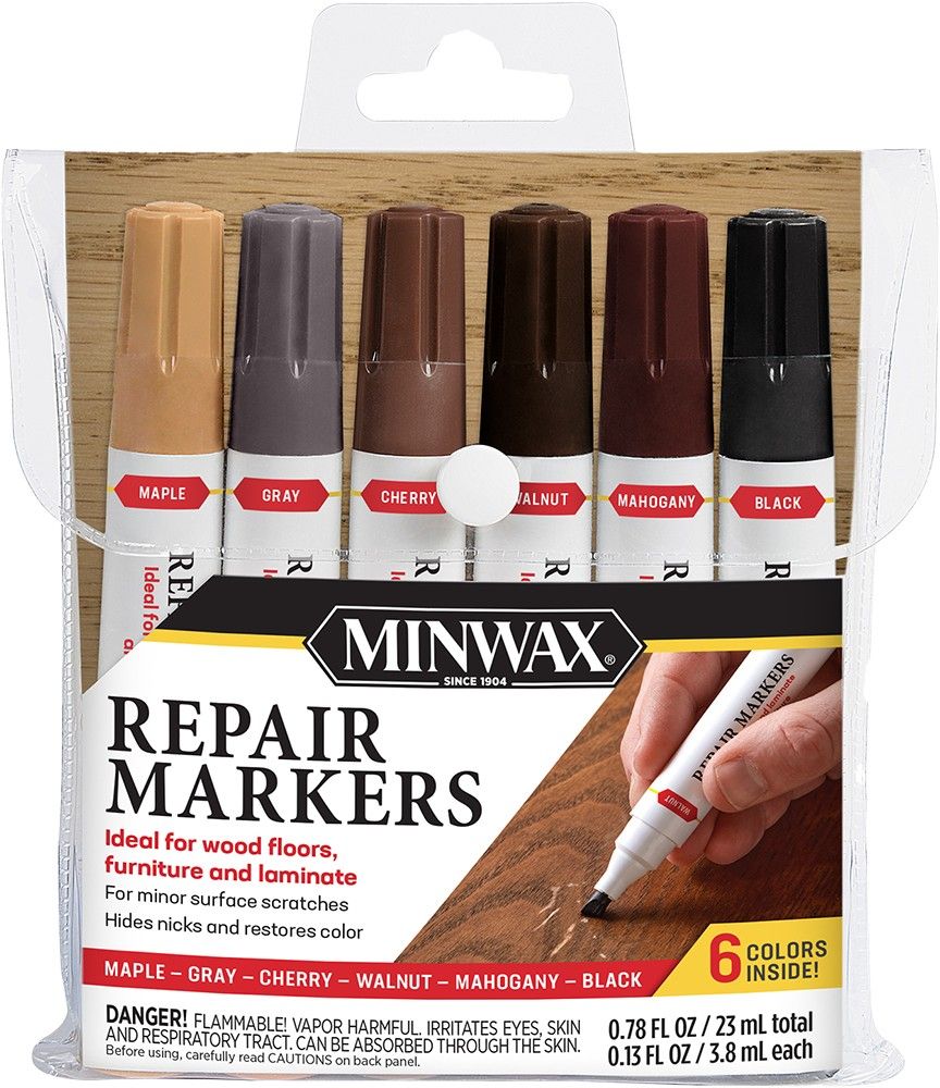 Minwax Repair Markers 6-Color Pack | Wood & Furniture Scratch Repair