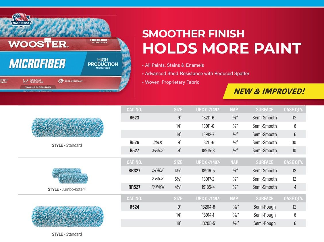 Wooster Microfiber Roller Covers | Buy Online | Tools4Painting