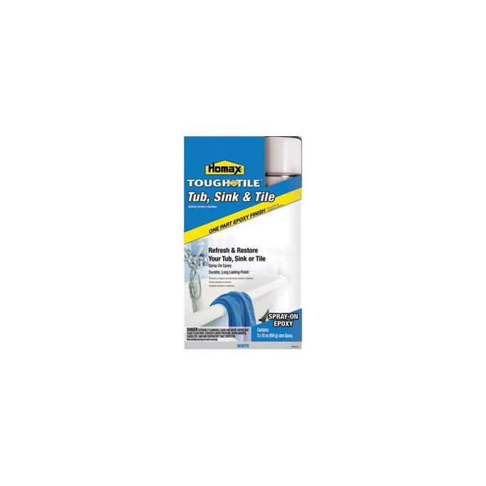 Homax 3157 32 oz. White Tough As Tile Tub & Sink 1 Part Epoxy Spray On ...