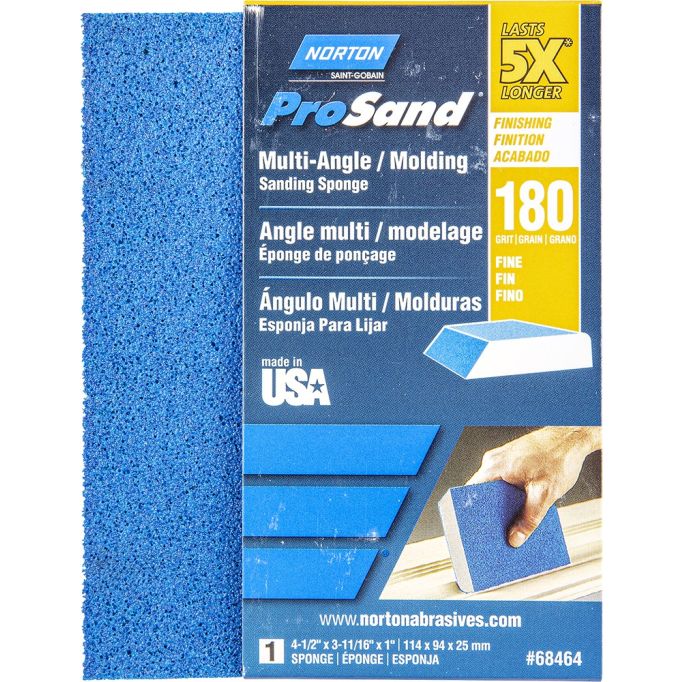 Norton 68464 180 Grit 5X ProSand Multi Angle Sanding Sponge