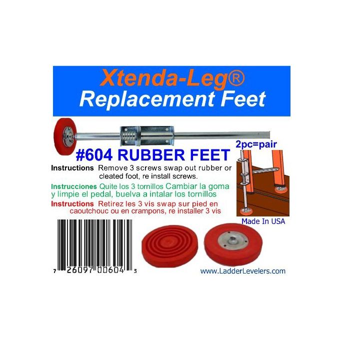Ladder Levelers 604 Replacement Rubber Feet Only Pair For 600C ...