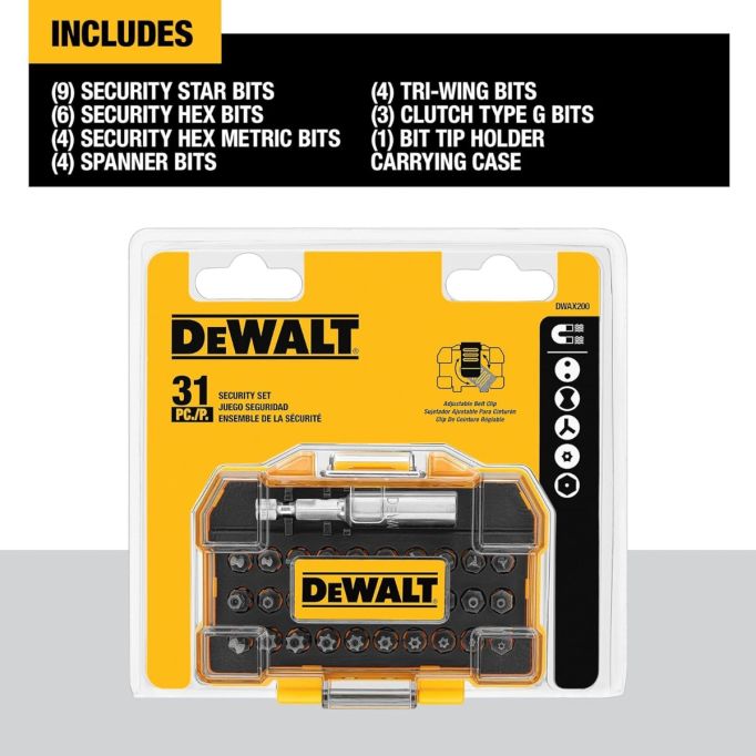 DeWalt 31pc Magnetic Security Bit Set | DWAX200 Tamperproof Driver Kit