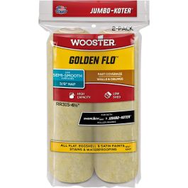 Wooster RR315 6-1/2" Jumbo-Koter Golden Flo 3/8" Nap Mini Roller Cover 2Pk