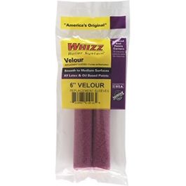 Whizz 51016 6" Purple Velour 3/16" Nap Mini Roller 2Pk